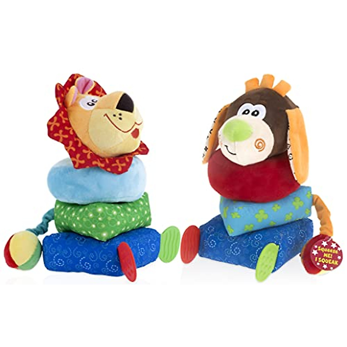Nuby Build a Buddy- Plush Ring Stacker, Lion