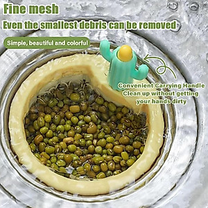 3PCS Cactus Kitchen Sink Drain Strainer - Press Automatic Dumping Basket, Multi-Functional Home Use Cactus Sink, Draining Basket Filter Net Lifting Basket, Kitchen Waste Collector Filter (Green)