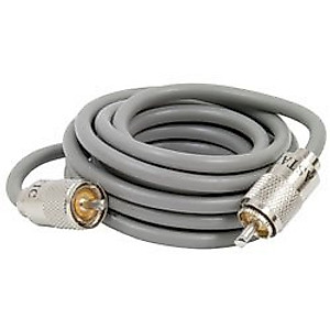 Pro Trucker Single 4' 1,000 Watt CB Radio Antenna Kit with Mirror Mount, Antenna Stud and 9' Coax Cable - White