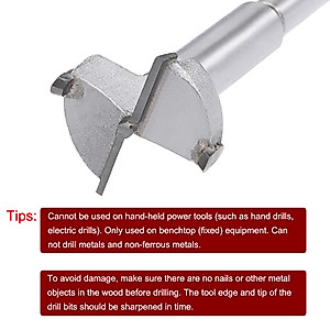 uxcell Forstner Drill Bits 35mm, Tungsten Carbide Wood Hole Saw Auger Opener, Woodworking Hinge Hole Drilling Boring Bit Cutter, 2pcs (Gray)