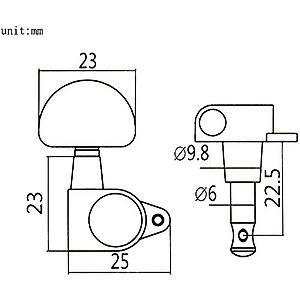 HQDeal 6PCS 3L3R Acoustic Guitar Tuning Pegs Machine Head Tuners, Knobs Tuning Keys, Wear-Resistant, Guitar String Tuning Pegs Machine, Enclosed Locking Tuners for Electric or Acoustic Guitar- Chrome