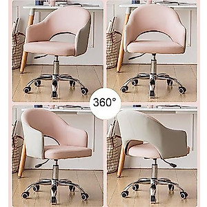 VIDECOR Adjustable Office Chair Faux Leather Swivel Computer Chairs with Wheels and Lift Home Office Chair Study Room Furniture Base Padded Swivel Chair,F