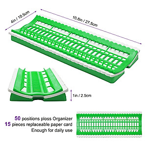 50 Positions Floss Organizer Embroidery Shelf, Luxiv Thread Organizers for Cross Stitch Embroidery Thread Holder with 15 Pcs Replaceable Paper Card Sewing Needle, Embroidery Floss Organizer…