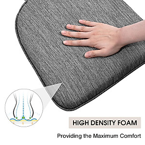 baibu Super Soft Metal Dining Chair Pads Bar Stool Cushion with Ties for Metal Chairs or Bar Stools - One Cushion Only (Grey, 14x14x1.5in)