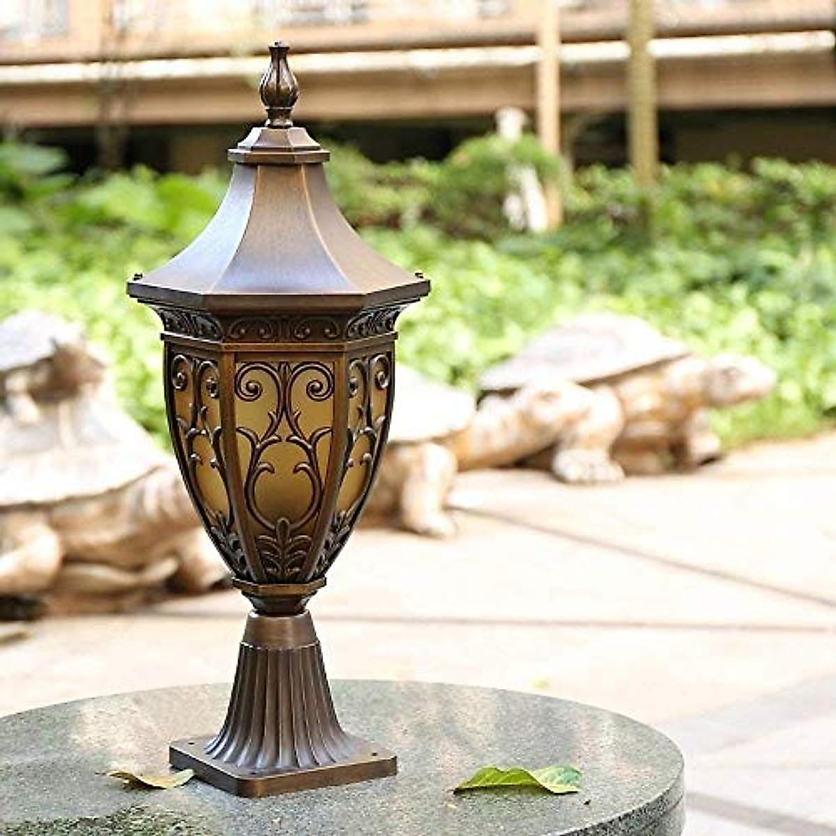 ZMY Rustic Home Garden Pillar Lamp Garage Pavilion Post Light Lawn Waterproof Column Lighting Aisle Door Outdoor Exterior Pathway Illumination