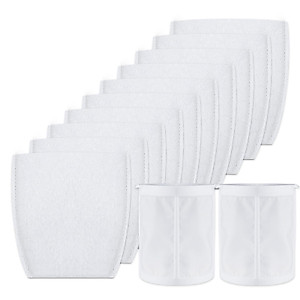 KEEPOW Cloth Vacuum Filters for Makita T-03193 443060-3 Compatible with Makita Cordless Vacuums Models XLC02ZB, XLC02ZW, XLC02RB1W, XLC02R1B, LC01Z, BCL180W 10+2 pack (10pcs Filters+2pc Pre-filters)