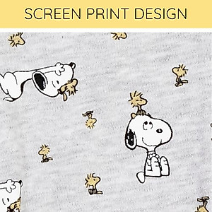 PEANUTS Woodstock Snoopy Infant Baby Boys Cuddly Short Sleeve Bodysuit Jogger Pants Bib and Hat 4 Piece Outfit Set Yellow 18 Months