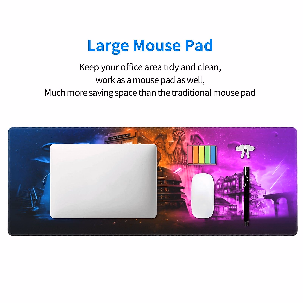 Mouse Pad 11.8x31.5 Protector Anime Rectangle Waterproof Oversized Dining Table Mat Gaming Non-Slip Rubber Mat