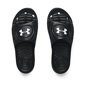 Under Armour mens Locker Iv Slide Sandal, Black Black White 001, 12 US