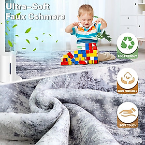 Aruiliya Washable Entryway Rugs Indoor for Entrance Kitchen, 2x4 Small Modern Abstract Non Slip Area Throw Rug for Laundry Dining Living Room, Door Mat Carpet for Entry Floor Outdoor, Light Grey