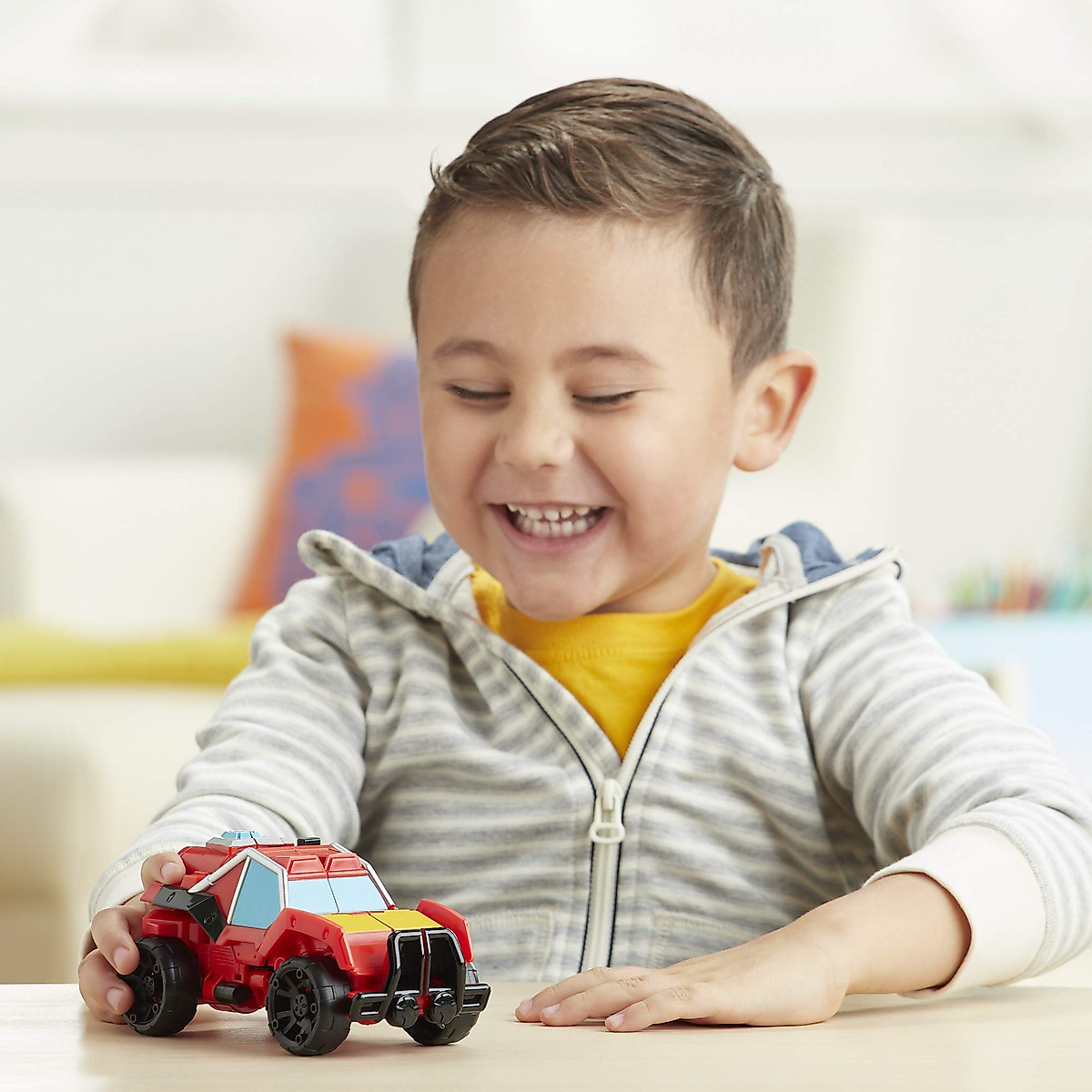 Transformers Playskool Heroes Rescue Bots Academy Hot Shot Converting Toy Robot, 6-Inch Collectible Action Figure Toy for Kids Ages 3 and Up