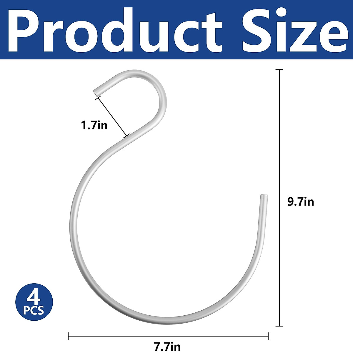 4 Pcs Hat Hooks for Baseball Caps- Aluminium Baseball Cap Organizer Hanger- Large Capacity Cap Rack Hat Storage Holder for Closet Bedroom Saving Space (Silver)