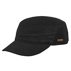 Sterkowski Patrol Cap | 100% Cotton Flat Cap for Men and Women | Trucker Hat Camp Hat Military Hats for Men Cotton Military Cap Cadet Hat Men Army Style Hat Black 56 cm - 57 cm