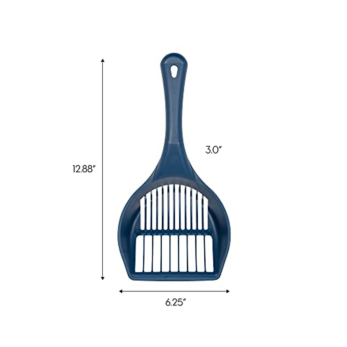 IRIS USA Jumbo Plastic Cat Litter Scoop, 2 Pack, Sturdy Easy to Use Kitty Litter Scoop with Small and Large Slots for Clay Pine Tofu Paper Various Cat Litter Types, Navy