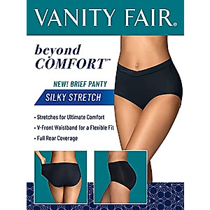 Vanity Fair Women's Beyond Comfort Brief Panties, Silky Stretch-Black, 9