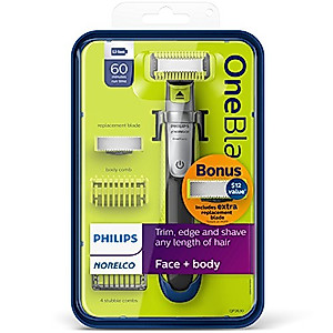 Philips Norelco OneBlade Face + Body Bonus Pack with FREE Blade, QP2630/72