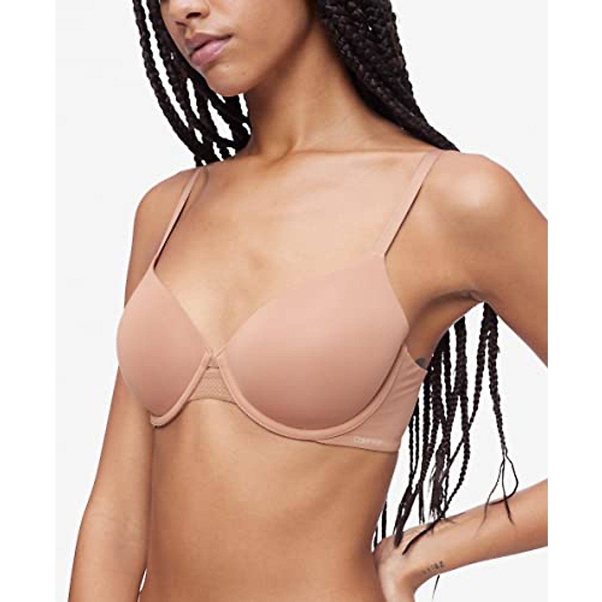 Calvin Klein Women's Perfectly Fit Flex Lightly Lined Perfect Coverage T-Shirt Bra, Sandalwood, 36DD