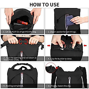 Waterproof Floating Dry Bag Backpack: 20L Lightweight Kayak Gear Drybag - Float Rolltop Outdoor Storage Pouch Pack for Swim Beach Kayaking Boating Rafting Black