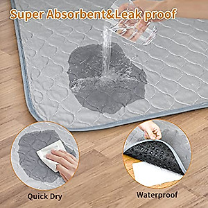 Oiyeefo Washable Pee Pad for Dogs-2 Pack 18"x24" Reusable Puppy Pads,Absorbent Leak Proof Whelping Pads,Non-Slip Waterproof Pet Training Pads for Puppy/Senior Dog Housebreaking,Whelping,Potty Training