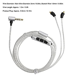 Vbestlife Game Headphone Cable,Plug and Play Earphone Cable,3.5 mm Audio Cable with High Transparent PVC Shell,Volume Adjustment,Microphone,fit for Xelento, for Alo Andromeda Earphones