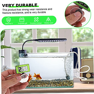 LIOOBO Fish Tank Hygrometer Indoor Aquarium Thermometer Terrarium Water Temperature Gauge Fish Tank Detector Humidity Gauge for Reptiles Water Thermometer LCD Aquarium Abs Tool Mini
