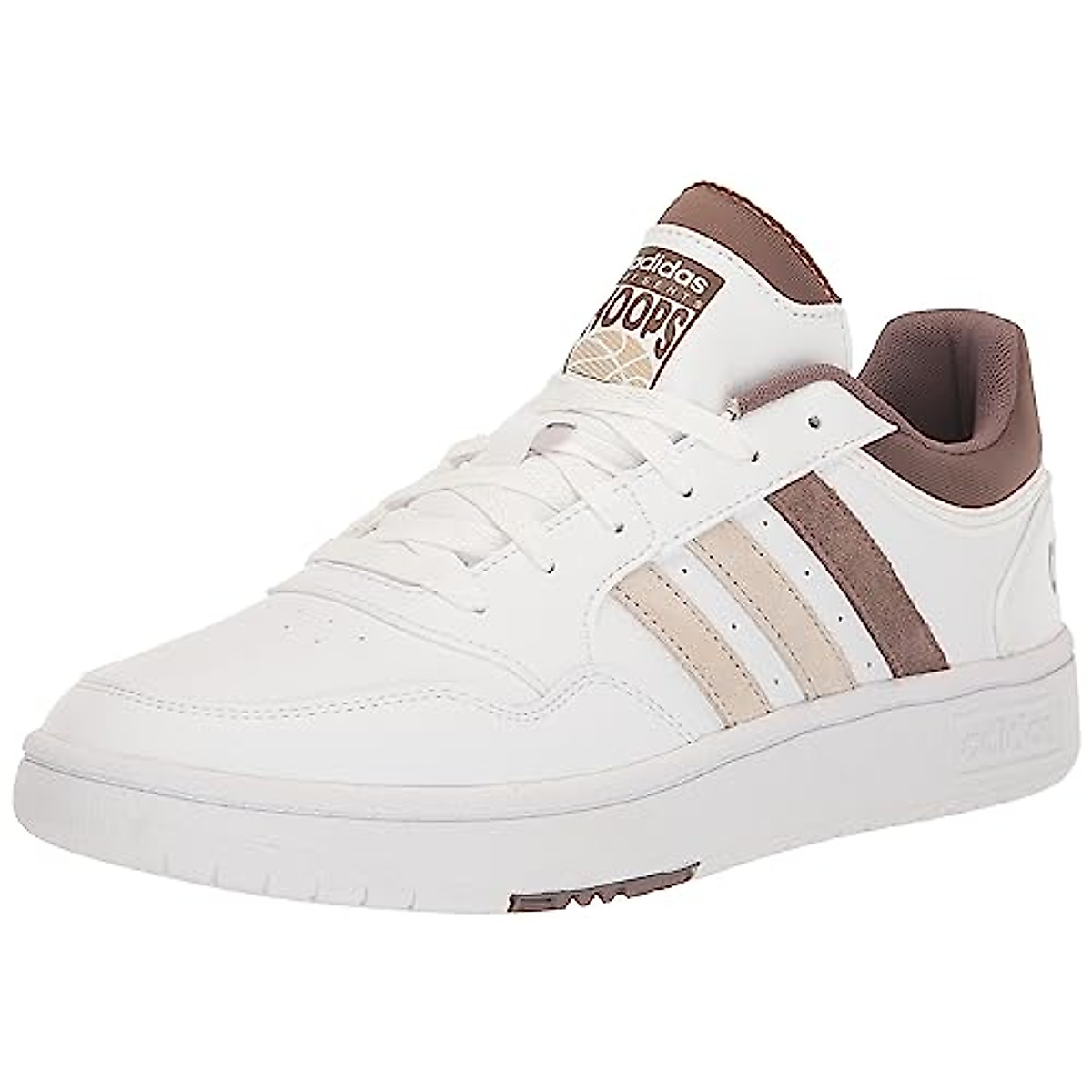adidas Originals Men's Hoops 3.0 Sneaker, White/Earth Strata/Wonder Beige, 9
