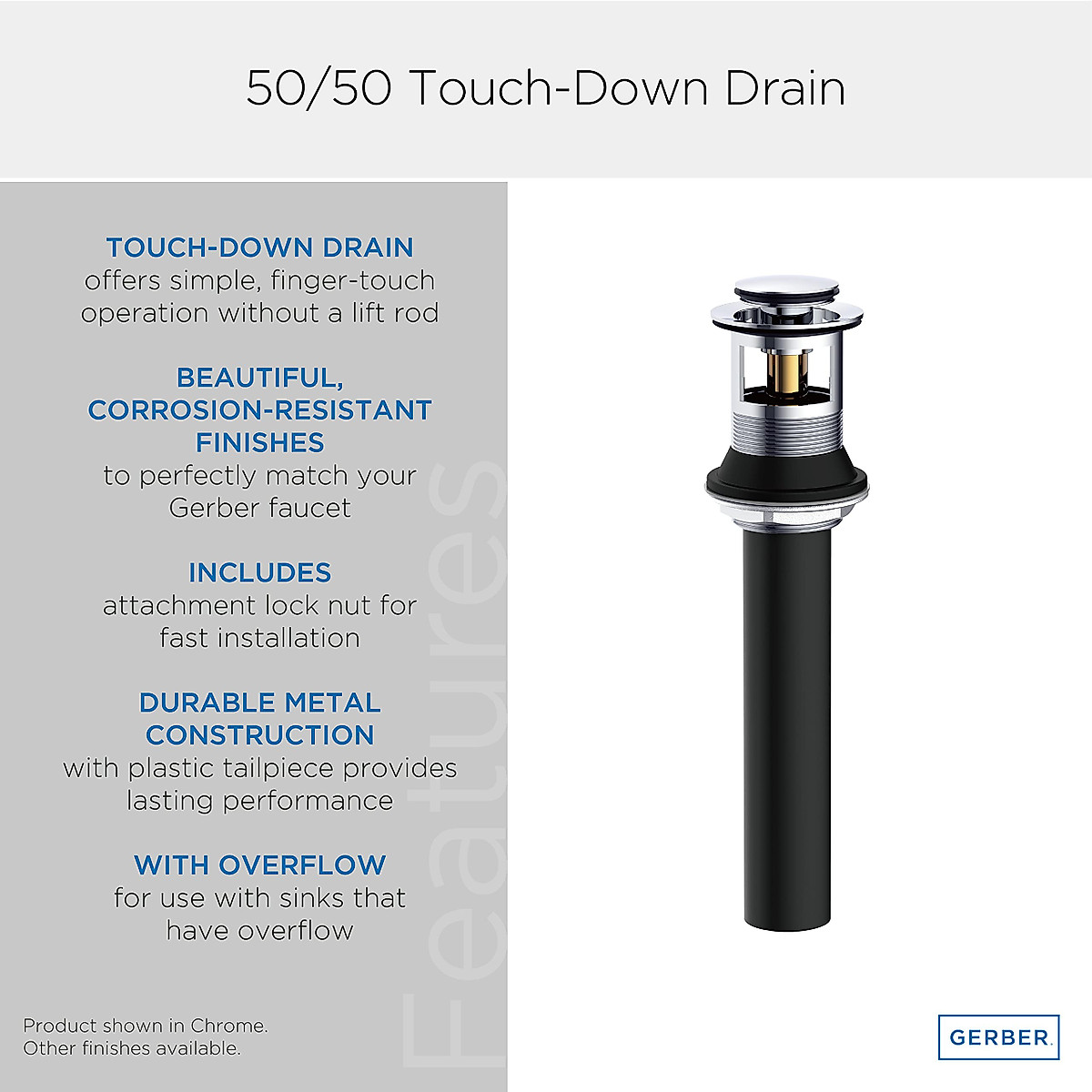 Gerber Plumbing Touch Down Drain Assembly
