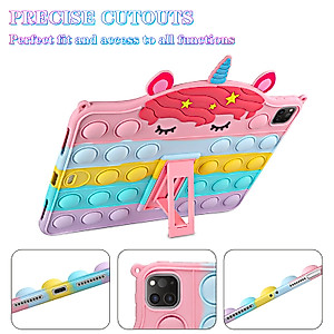 WESADN Silicone Fidget Bubble Case with Kickstand for iPad Pro 12.9 inch 2022 2021 2020 2018