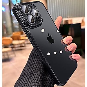 for iPhone 14 Pro Max Case 𝟮𝟬𝟮𝟯 𝗡𝗘𝗪 with Full Camera Protection, [Far Beyond Official Color] [Military Grade Drop Tested] Metallic Glossy Clear Case Designed for Women Men 6.7”, Phantom Black