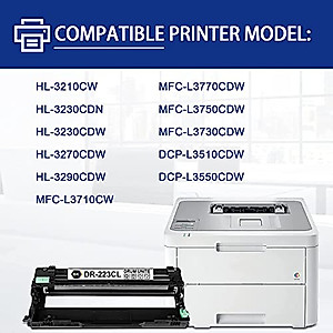 NUCALA DR-223 DR223 Compatible DR223CL DR-223CL High Yield Drum Unit Replacement for Brother HL-3210CW HL-3230CDN DCP- L3550CDW MFC- L3730CDW HL-3230CDW MFC-L3770CDW Printer (Black, 2-Pack)