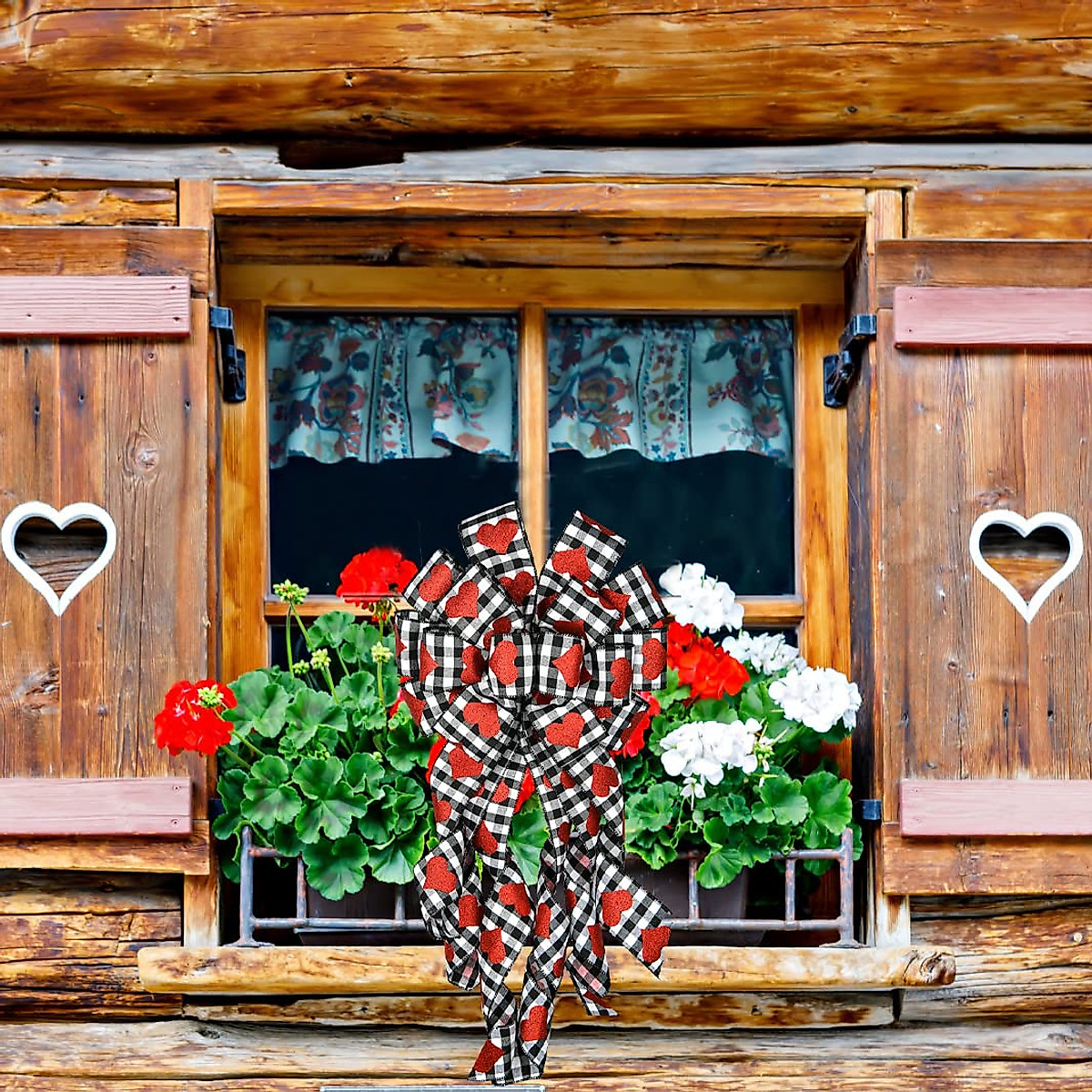 Buffalo Plaid Ribbon,Tartan Plaid Ribbon for Gift Wrapping, Farmhouse Curling Ribbon Wired, 2.5" 10 Yards Buffalo Check Ribbon, Gift Ribbon for Bows Bridal Wedding Anniversary Ceremony Decorations