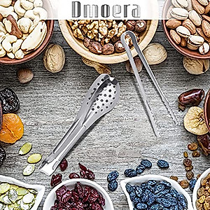 12 Pack Premium Small Serving Tongs, Dmoera Mini Stainless Steel Appetizer Tongs, 5Inch,5.2Inch(12.7cm)