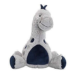 Lambs & Ivy Baby Dino Blue/Gray Plush Dinosaur Stuffed Animal Toy Plushie- Spike