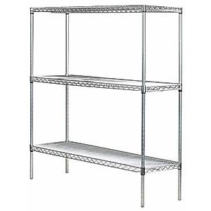 Omega 21" Deep x 60" Wide x 54" High 3 Tier Gray Starter Shelving Unit