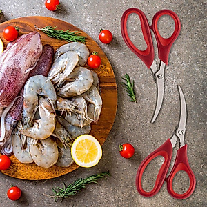 Kitchen Seafood Scissors for Crab Legs, 4 Pack Crab Leg Scissors Lobster Shell Cracker, Lobster Shrimp Crayfish Crawfish Scissors Fish Scissors, Seafood Crab Legs Crackers and Tools