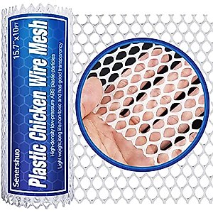 Senershuo Upgraded 15.7IN x 10FT White Plastic Chicken Wire Fence Mesh, Hexagonal Fencing for Gardening, Poultry Fencing, Chicken Wire Frame for Crafts, Floral Netting (PLASTIC40-300W)
