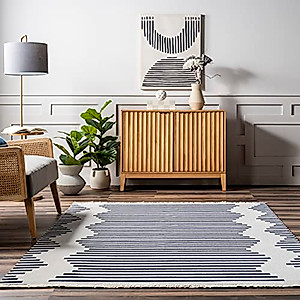 nuLOOM Holly Multi Stripe Indoor/Outdoor Area Rug, 8' x 10', Blue
