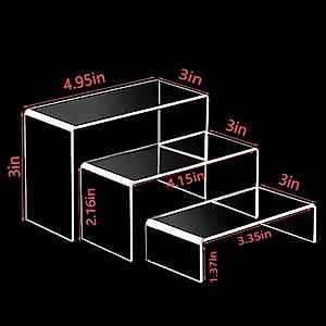 Acrylic Risers For Display,Rectangle Acrylic Risers Display Stand,6 Pc clear Acrylic Display Risers, For Food Parties Buffet Risers Puppet Collectible Display And Perfume Shelf Acrylic Organizers