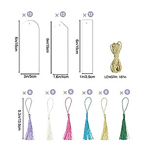 Mothinessto Blank Bookmarks, Waterproof Handcraft High Transparency Rectangle Clear Bookmark for Luggage Tag