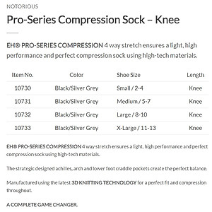 Elite Notorious Pro Series Compression Socks, Black - Small