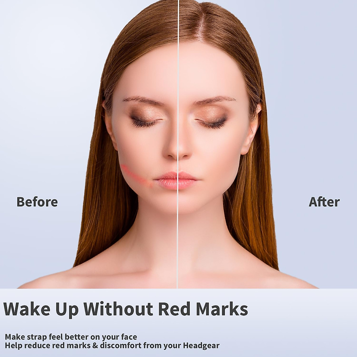 CPAP Neck Pad Headgear Strap Cover, Universal Reusable Face cpap Strap Cushion, Comfortable Soft cpap mask Strap Cover Fits for CPAP F20 N20, Most Others Headgears - No More Strap Marks