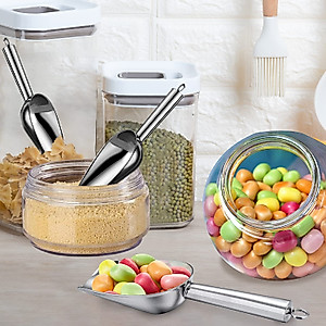 MaudCara® Metal Ice Scoop for Freezer,3 OZ Small Ice Scooper Kitchen Utensils,Multipurpose for Cookie Scoop,Popcorn Scoop,Flour Scoop,Dog Food Scoop