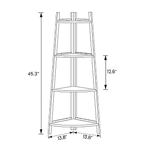 MoNiBloom Bamboo 4-Tier Tall Corner Shelf Flower Pot Display Rack Plant Stands Organizer for Indoor Patio Garden Balcony Living Room, White