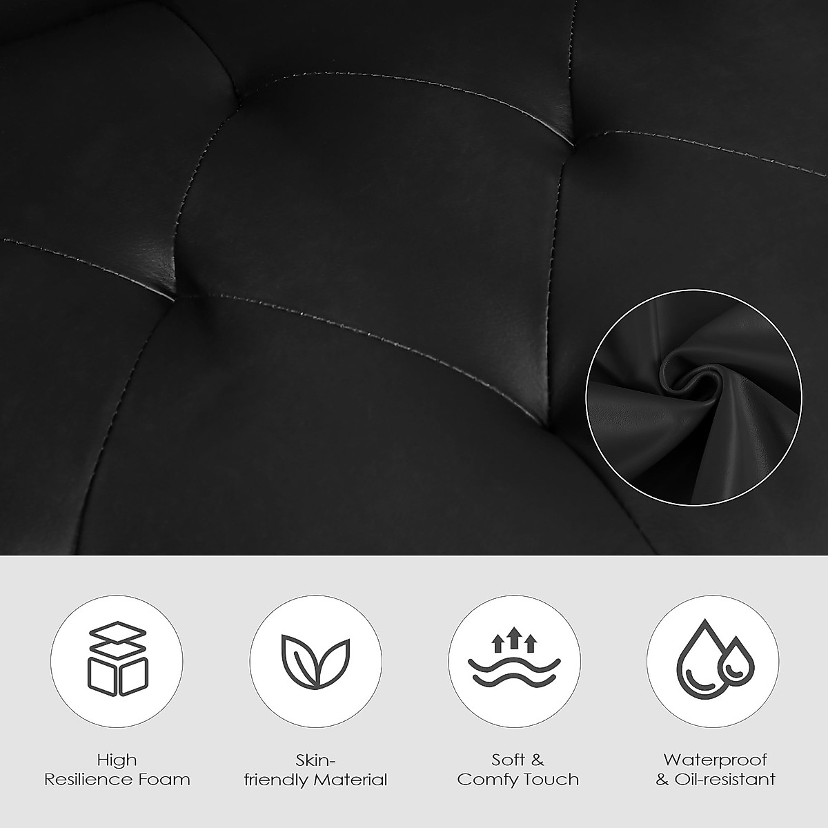 TYBOATLE 65“ Sofa Bed w/ 2 USB,Convertible Futon Tufted Small Adjustable Folding Couch Loveseat, Modern Mid Century Faux Leather Sleeper Sofa for Living Room,Bedroom,Apartment,Office (Black) (Black)