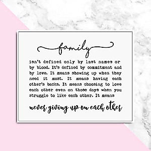 Family Isn't Defined, Family Quote, Family Wall Decor, Entryway Sign, Entryway Decor, Adoption Gift, Family Love, Family Definition, No Framed (11X14 INCH)