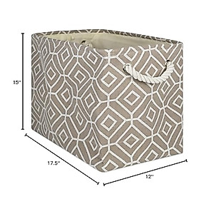 DII Collapsible Polyester Storage Bin, Stained Glass, Stone, Large Rectangle