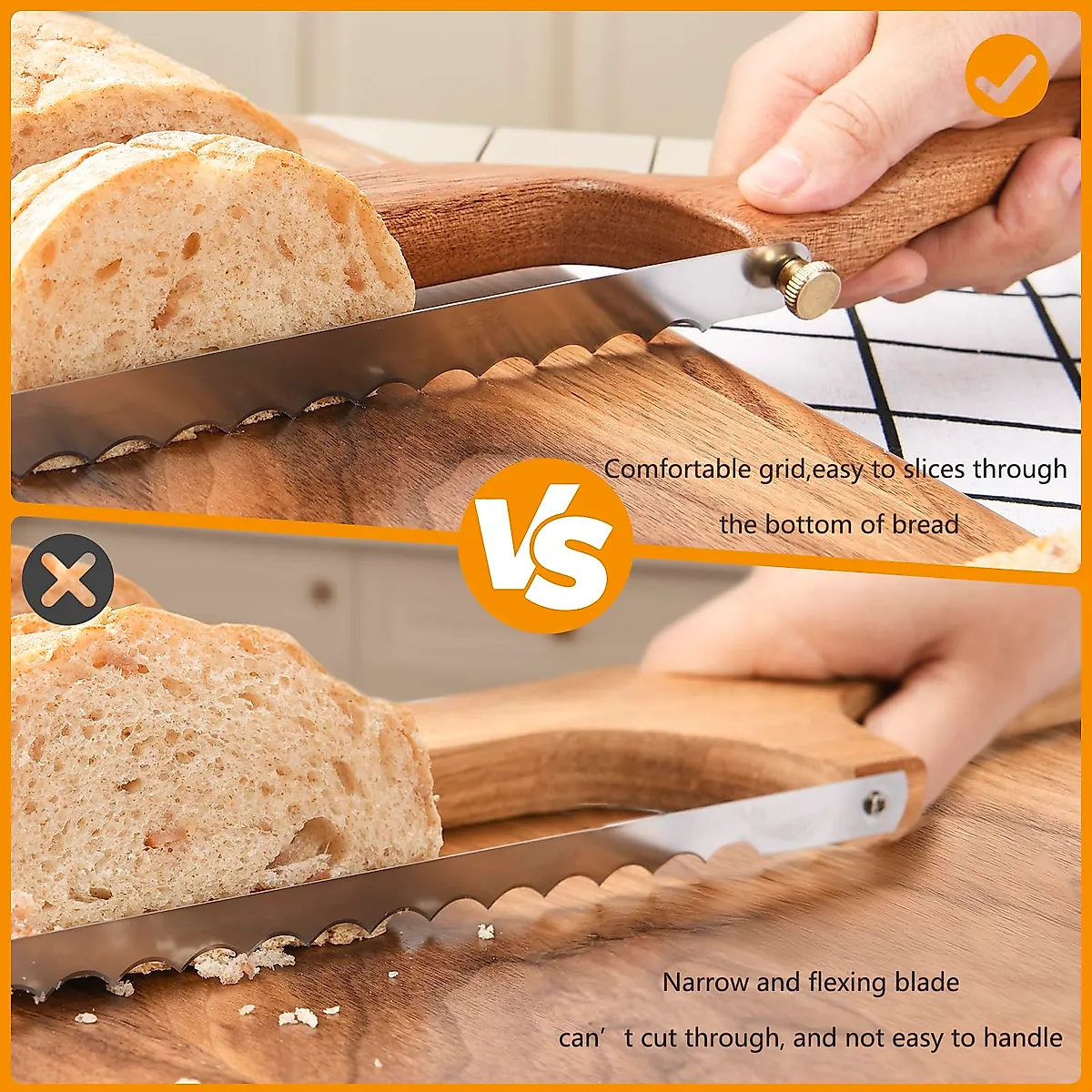 YAPULLYA Sourdough Knife Slicer for Even Slicing, Fiddle Bow Bread Knife for Sourdough, Bread Saw for Homemade Bread, Sourdough Bread Cutter