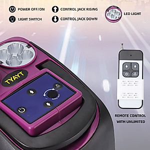 TYAYT Electric Car Jack Kit, 5 Ton Cordless Hydraulic Car Jack, 12V Portable Car Jack with LED Light for SUV MPV Sedan, Lifting Range 6.6 to 17.5 Inch（Purple）