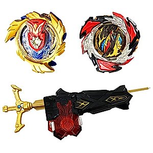 BeyBtatle Battling Top Burst Gyro Toy Set Combat Battling Game 2 Spinning Tops 1 St. Sword Ver Launcher Bey Burst Gyro Toy Battling for Kids Children Boys Ages 6+