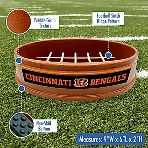 NFL Super-Bowl - Cincinnati Bengals Slow Feeder Dog Bowl. Football Design Slow Feeding Cat Bowl for Healthy Digestion. Non-Slip Pet Bowl for Large & Small Dogs & Cats